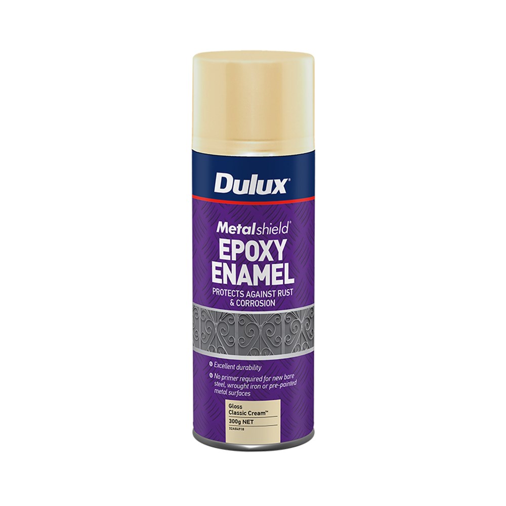 Dulux Metalshield Epoxy Enamel Spray Gloss Clotted Cream 300G ... Dulux Metalshield Epoxy Enamel Spray Gloss Clotted Cream 300G ...