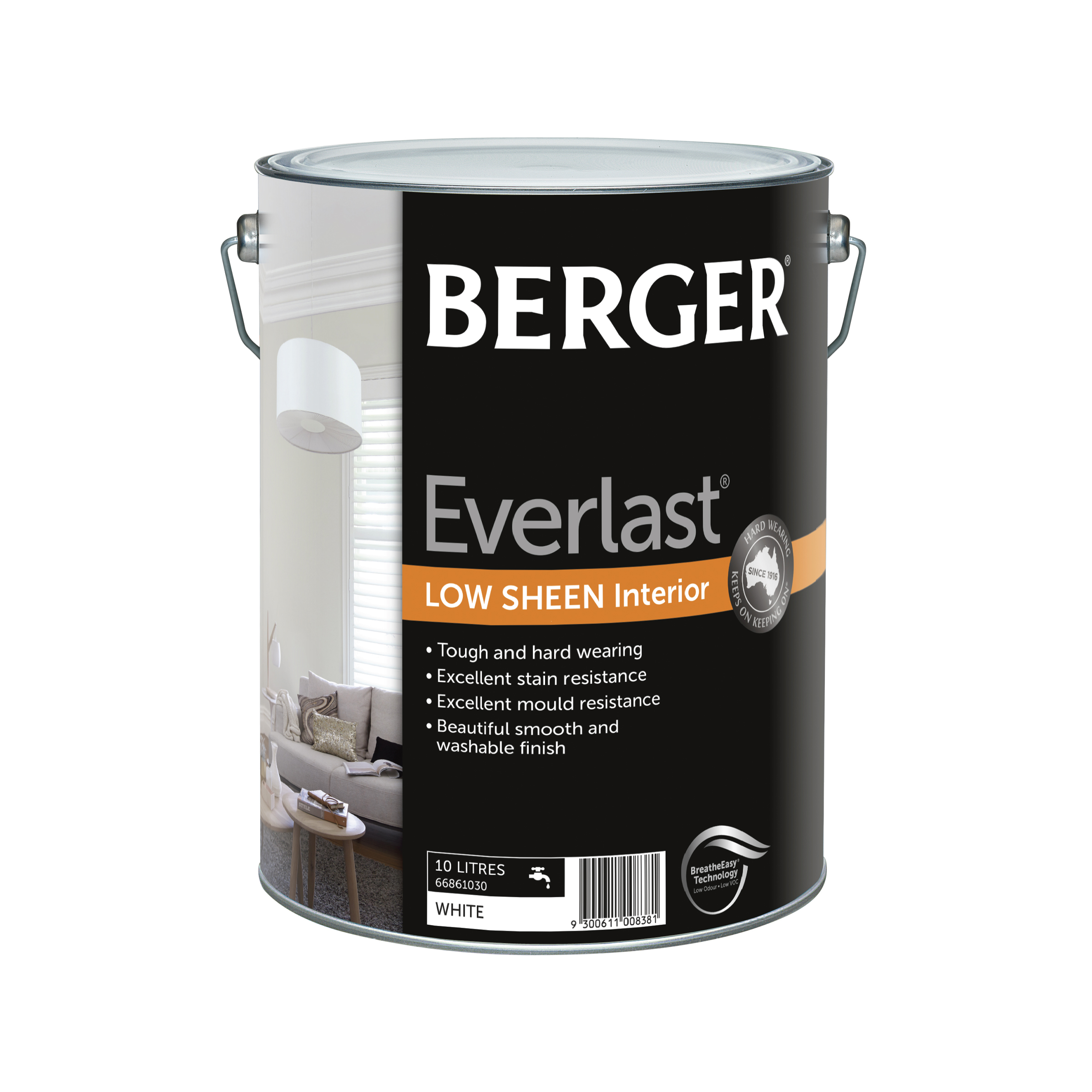 Berger Everlast Low Sheen Ultra Deep 10L - Inspirations Paint