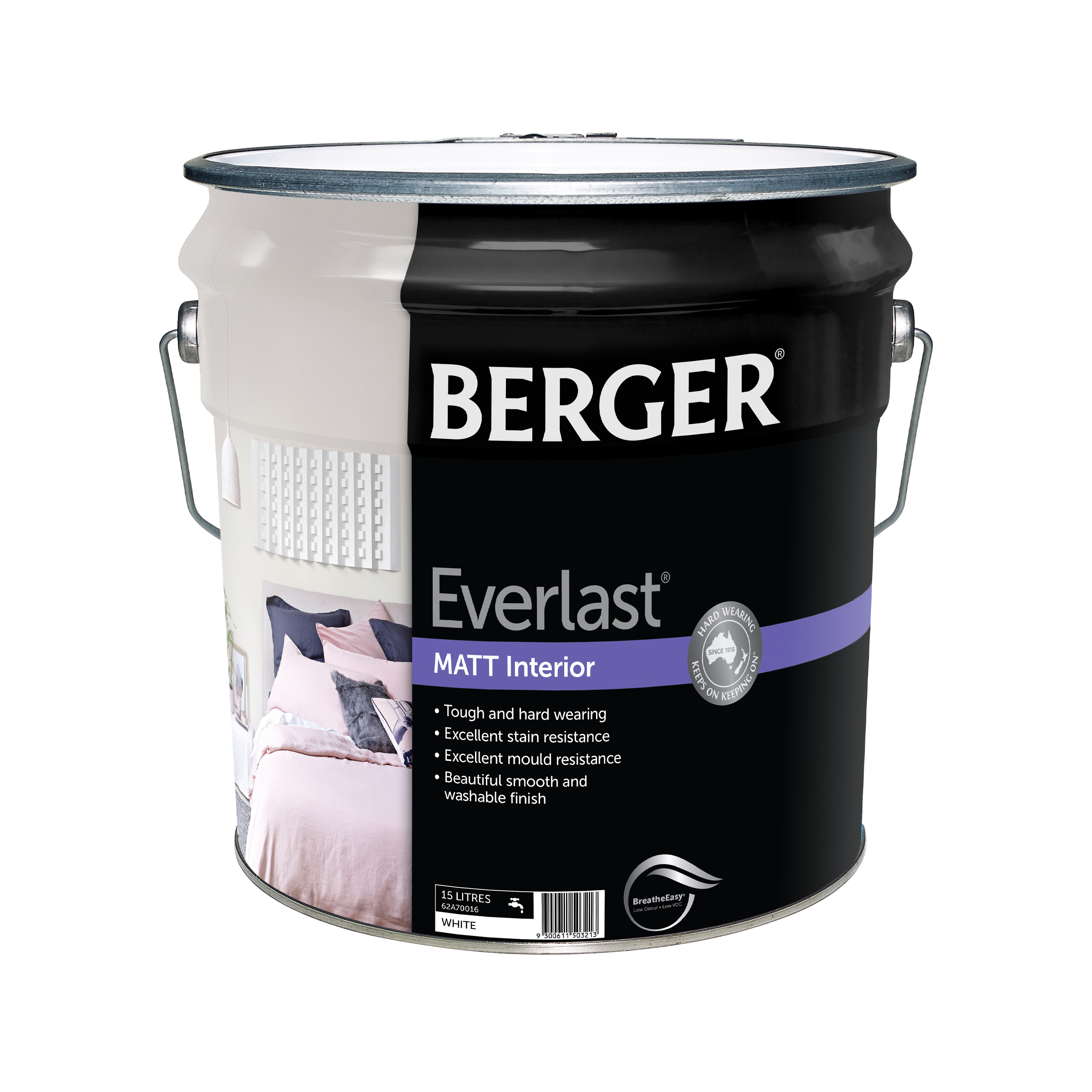 Berger Everlast Matt White 15L - Inspirations Paint