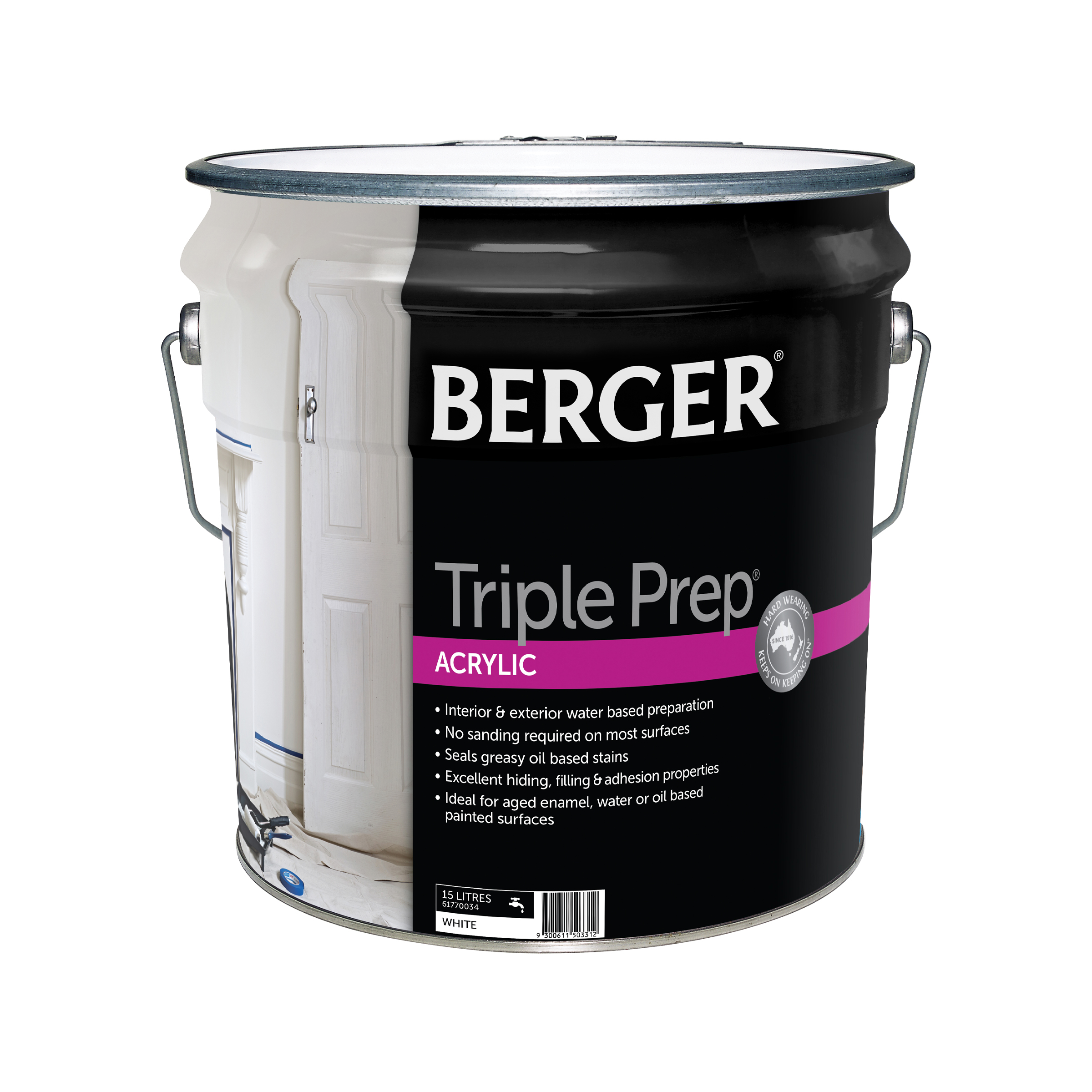 Berger Acrylic Triple Prep White 15L - Inspirations Paint
