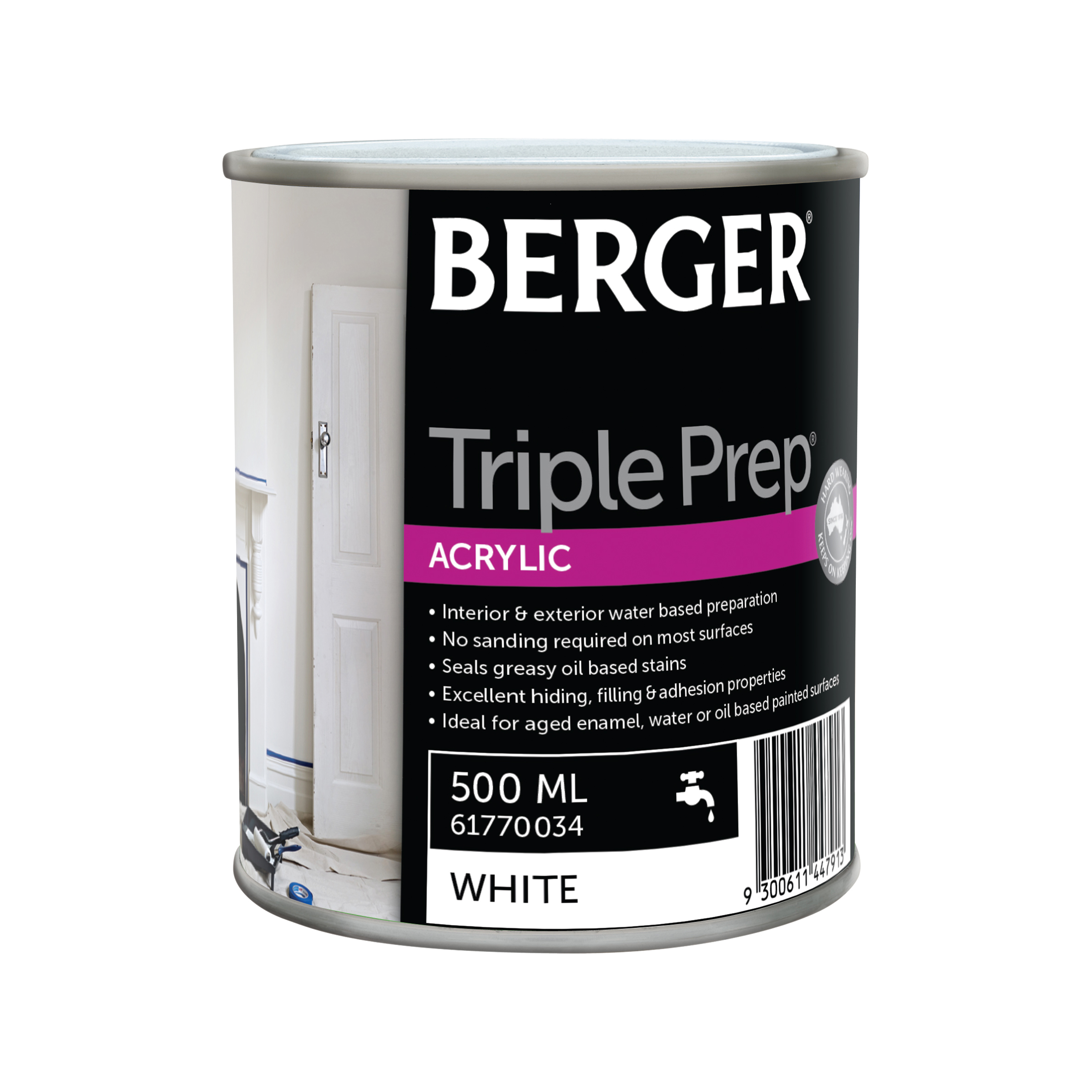 Berger Acrylic Triple Prep White 500ml - Inspirations Paint