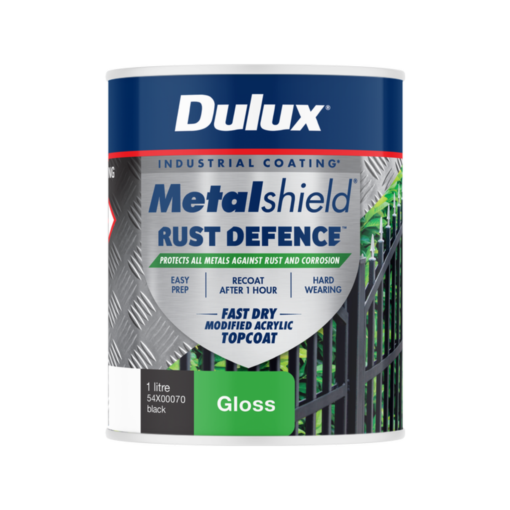 Dulux Metalshield Rust Defence Gloss Black 1L - Inspirations Paint