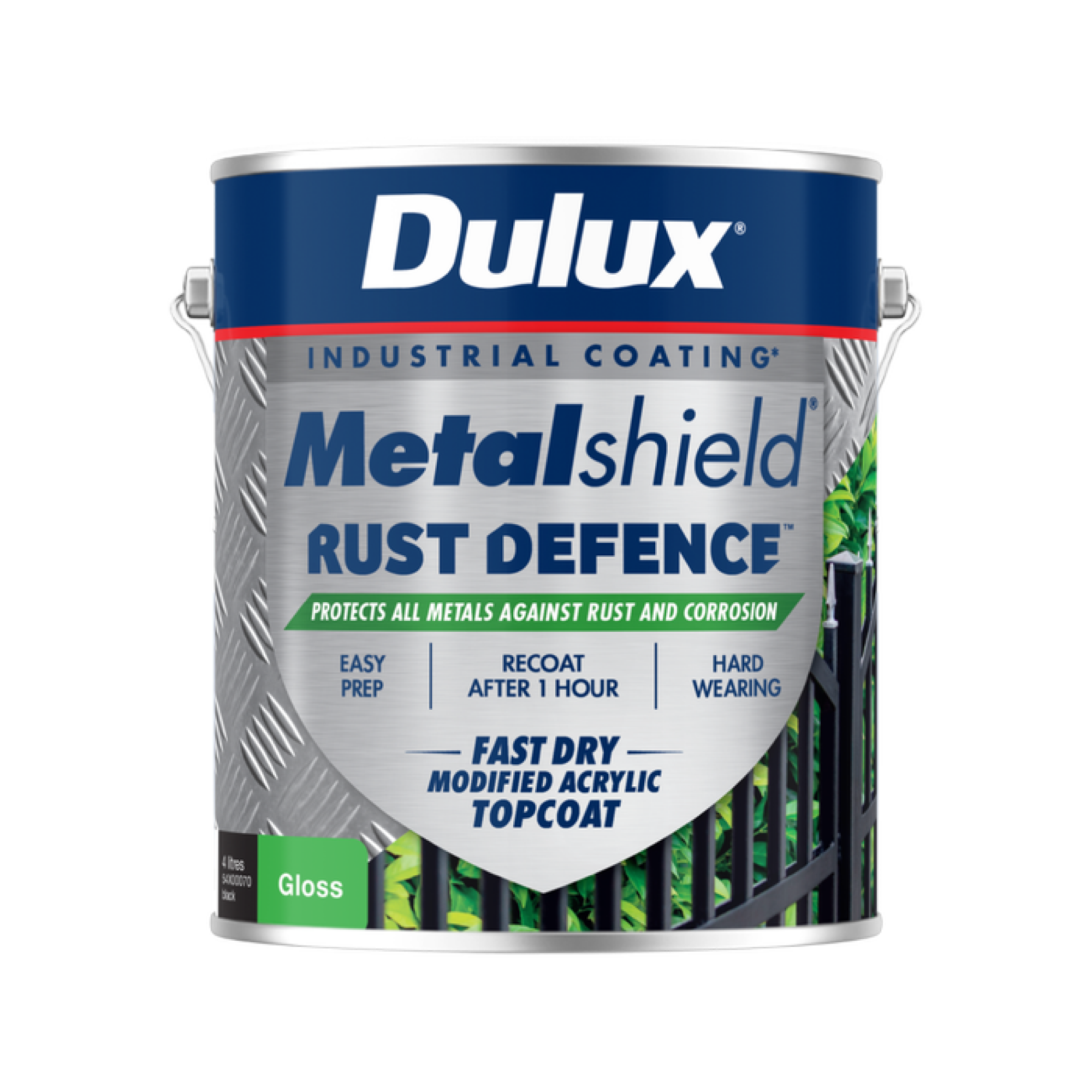 Dulux Metalshield Rust Defence Gloss Black 4L - Inspirations Paint