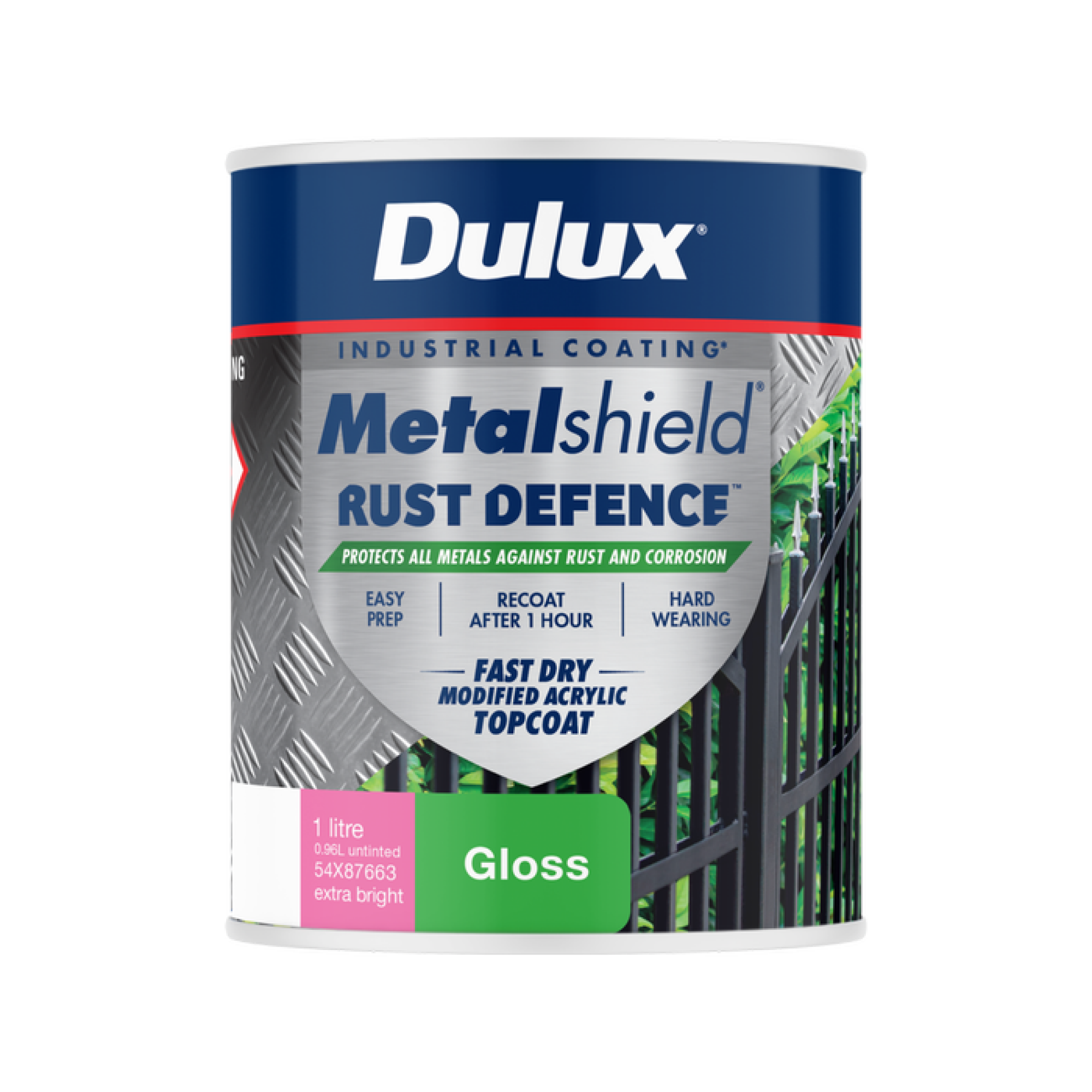 Dulux Metalshield Rust Defence Gloss Extra Bright Base 1L ...