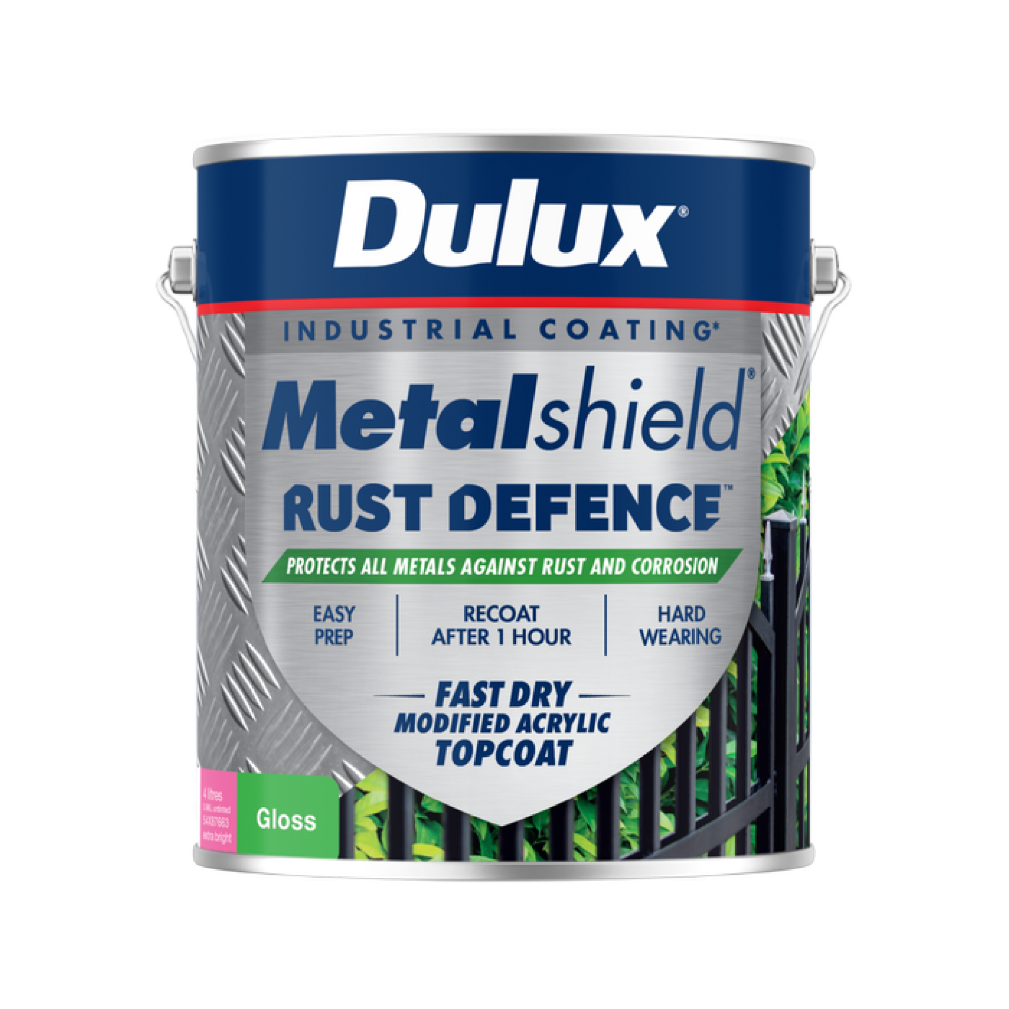 Dulux Metalshield Rust Defence Gloss Extra Bright Base 4L ...
