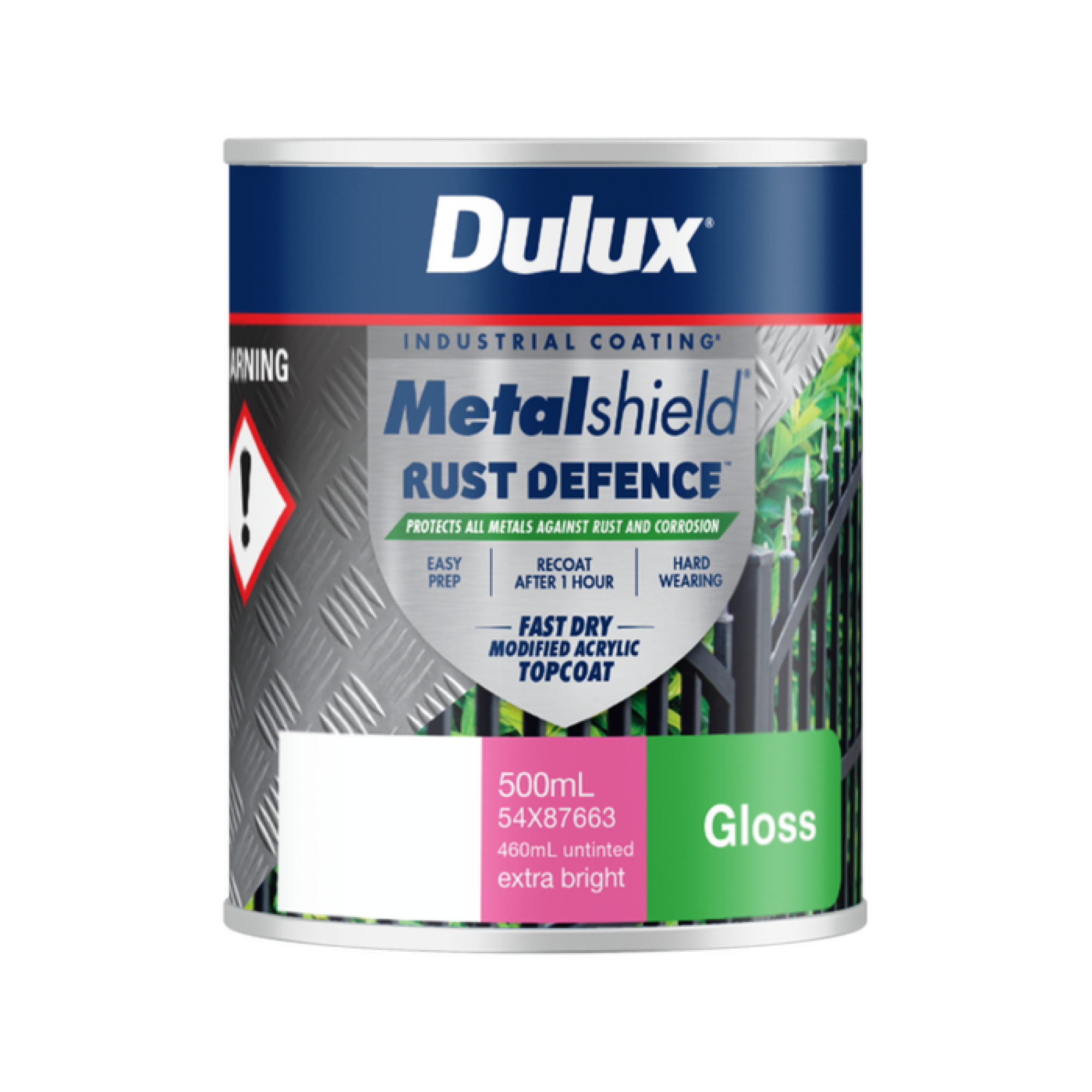 Dulux Metalshield Rust Defence Gloss Extra Bright Base 500ml ...