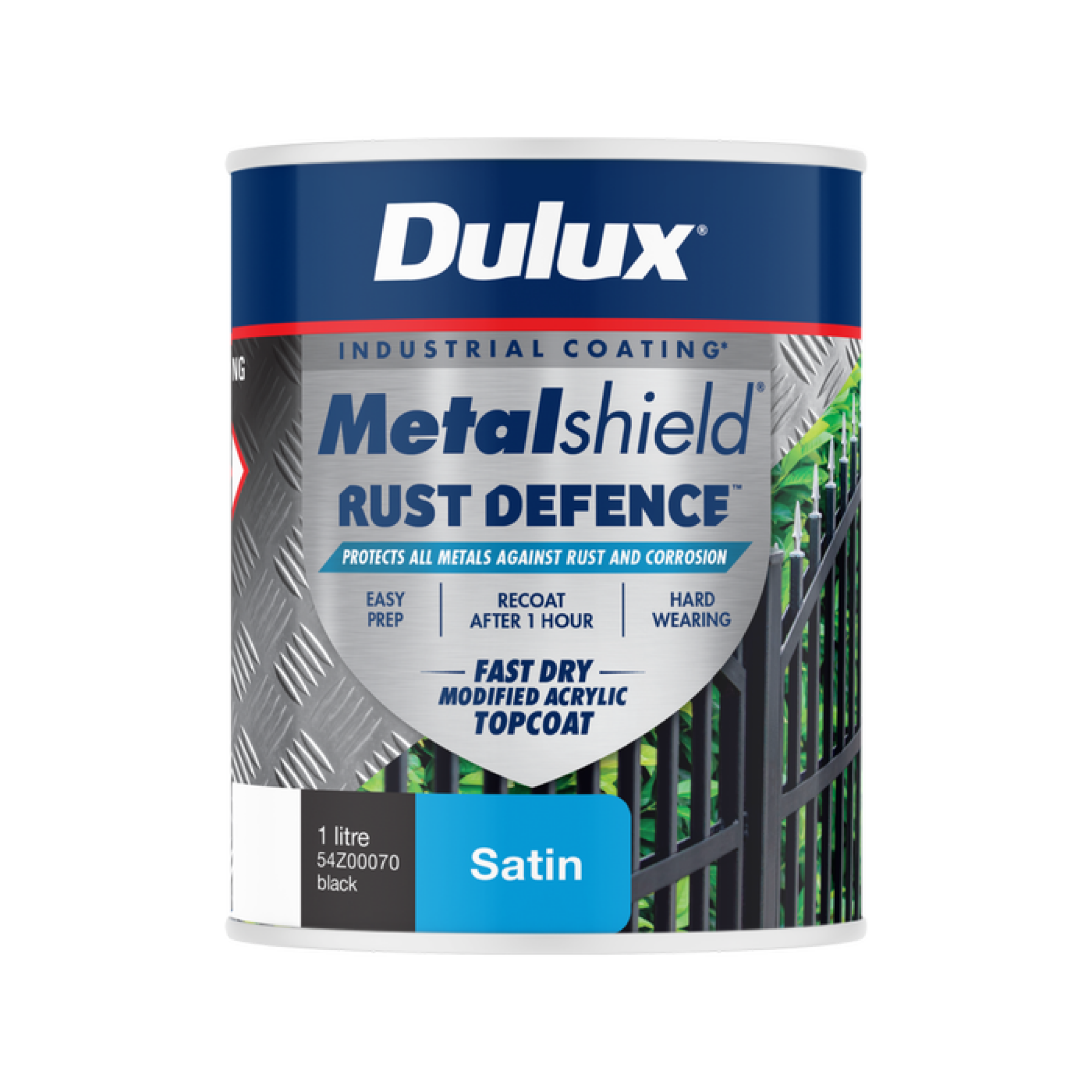 Dulux Metalshield Rust Defence Satin Black 1L - Inspirations Paint