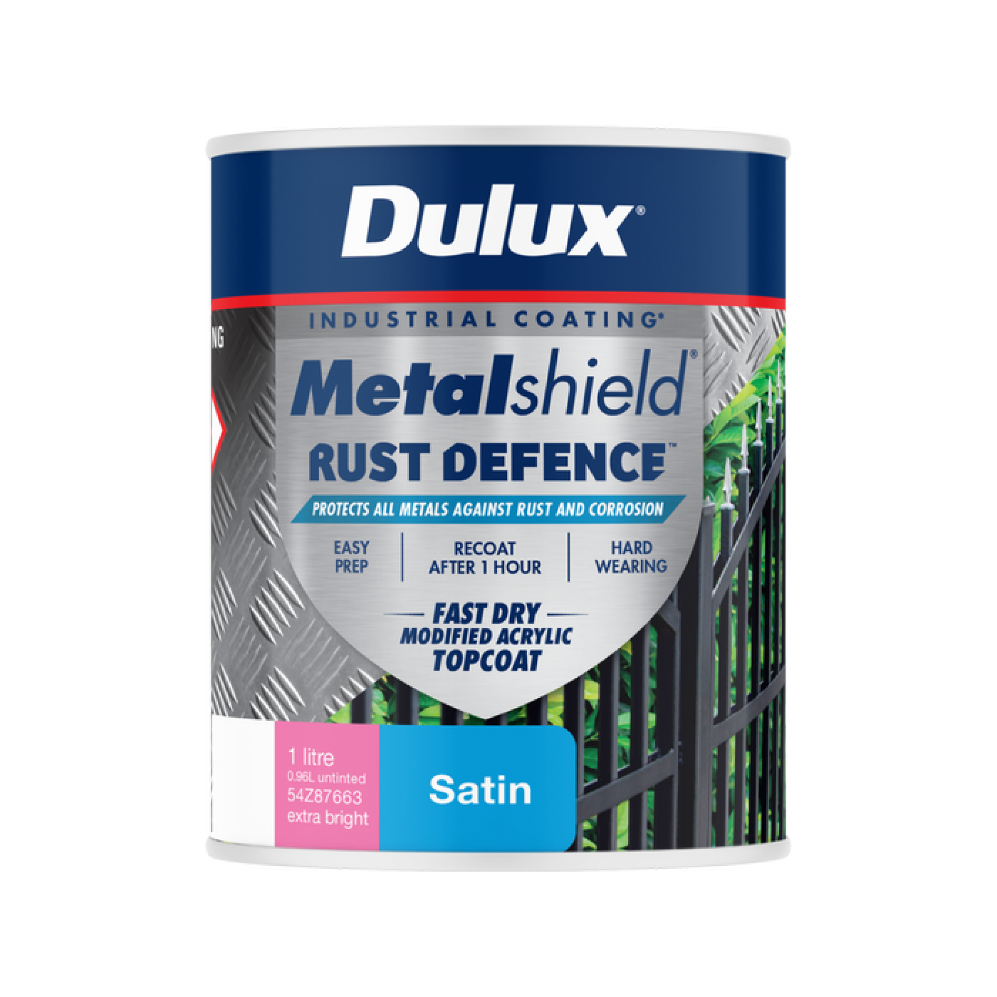 Dulux Metalshield Rust Defence Satin Extra Bright Base 1L ...