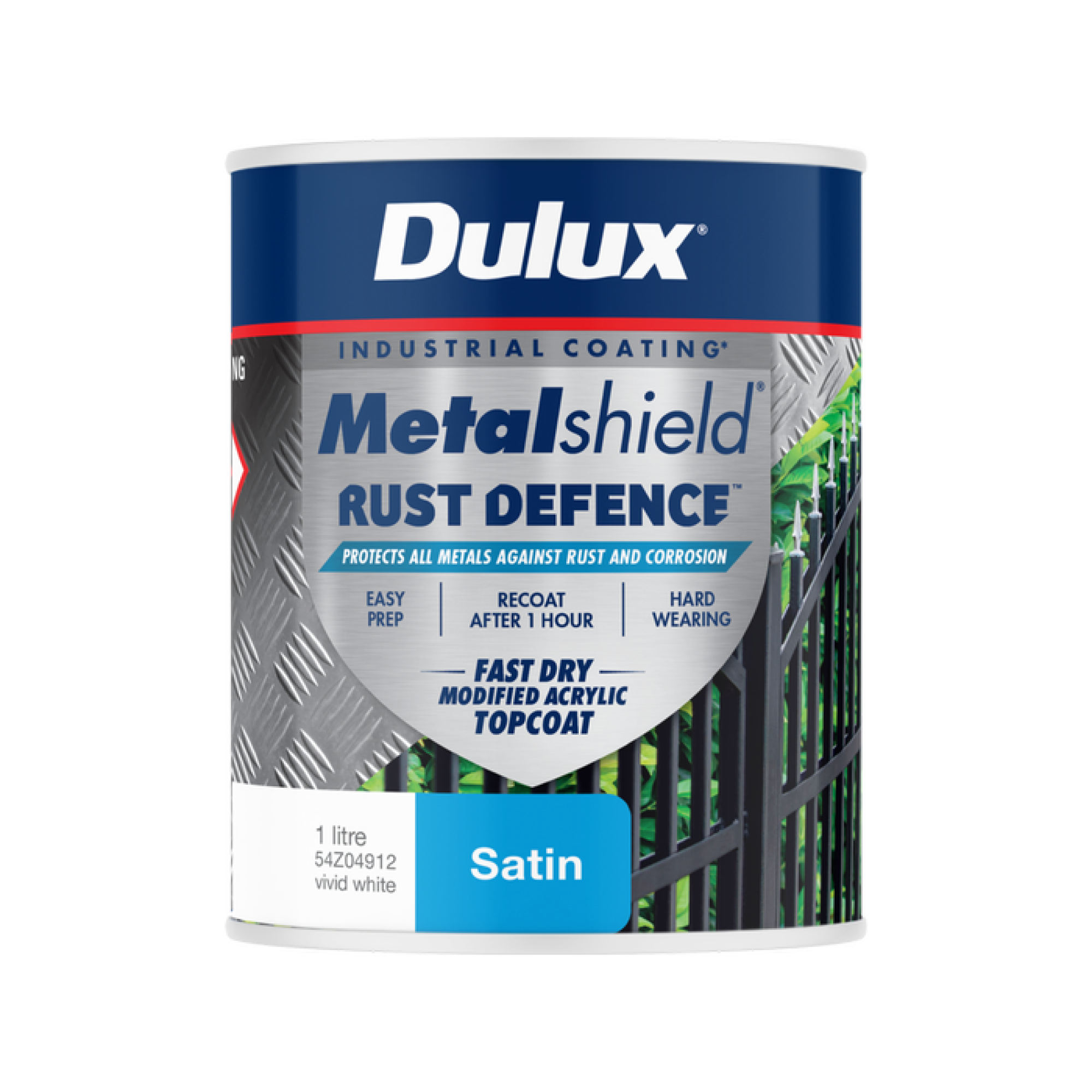 Dulux Metalshield Rust Defence Satin Vivid White 1L - Inspirations Paint