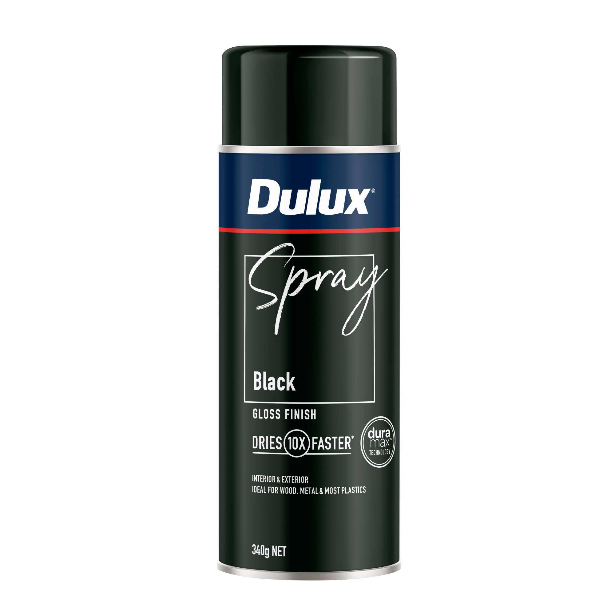 Dulux Spray Gloss Black 340g - Inspirations Paint