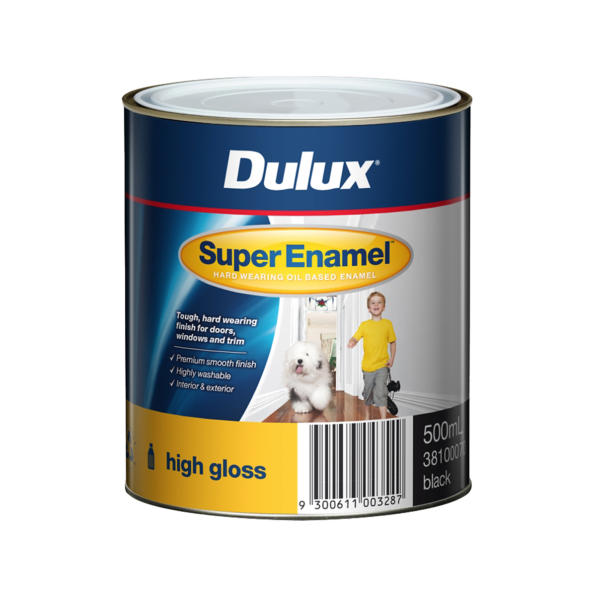 Dulux Super Enamel High Gloss Black 500ml - Inspirations Paint Dulux Super Enamel High Gloss Black 500ml - Inspirations Paint