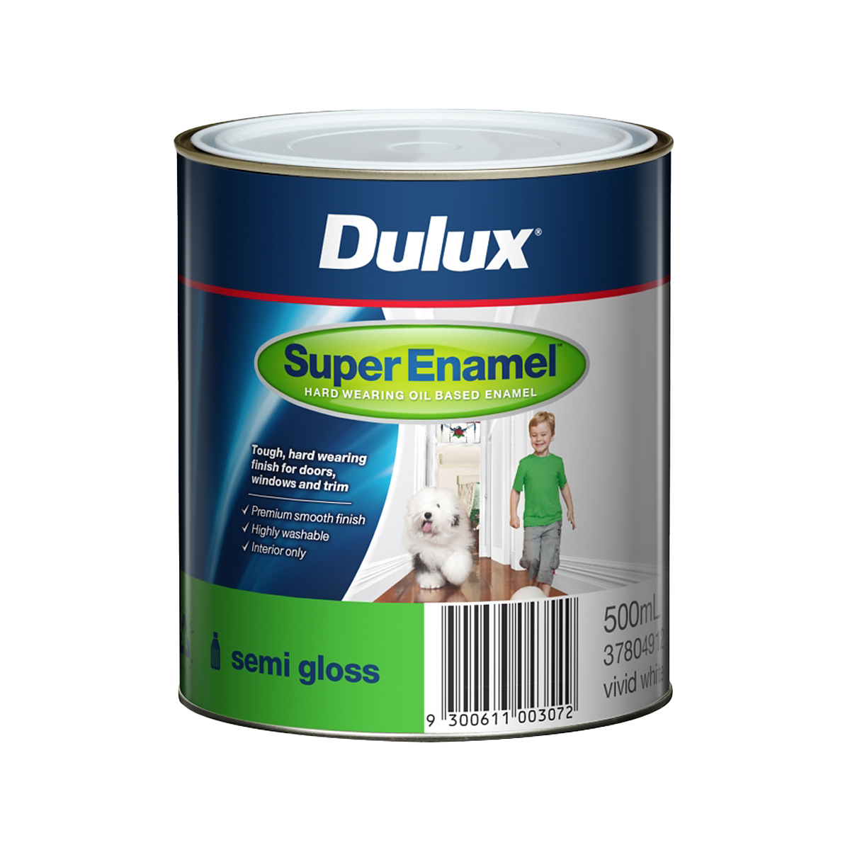 Dulux Super Enamel Semi Gloss Vivid White 500ml - Inspirations Paint Dulux Super Enamel Semi Gloss Vivid White 500ml - Inspirations Paint