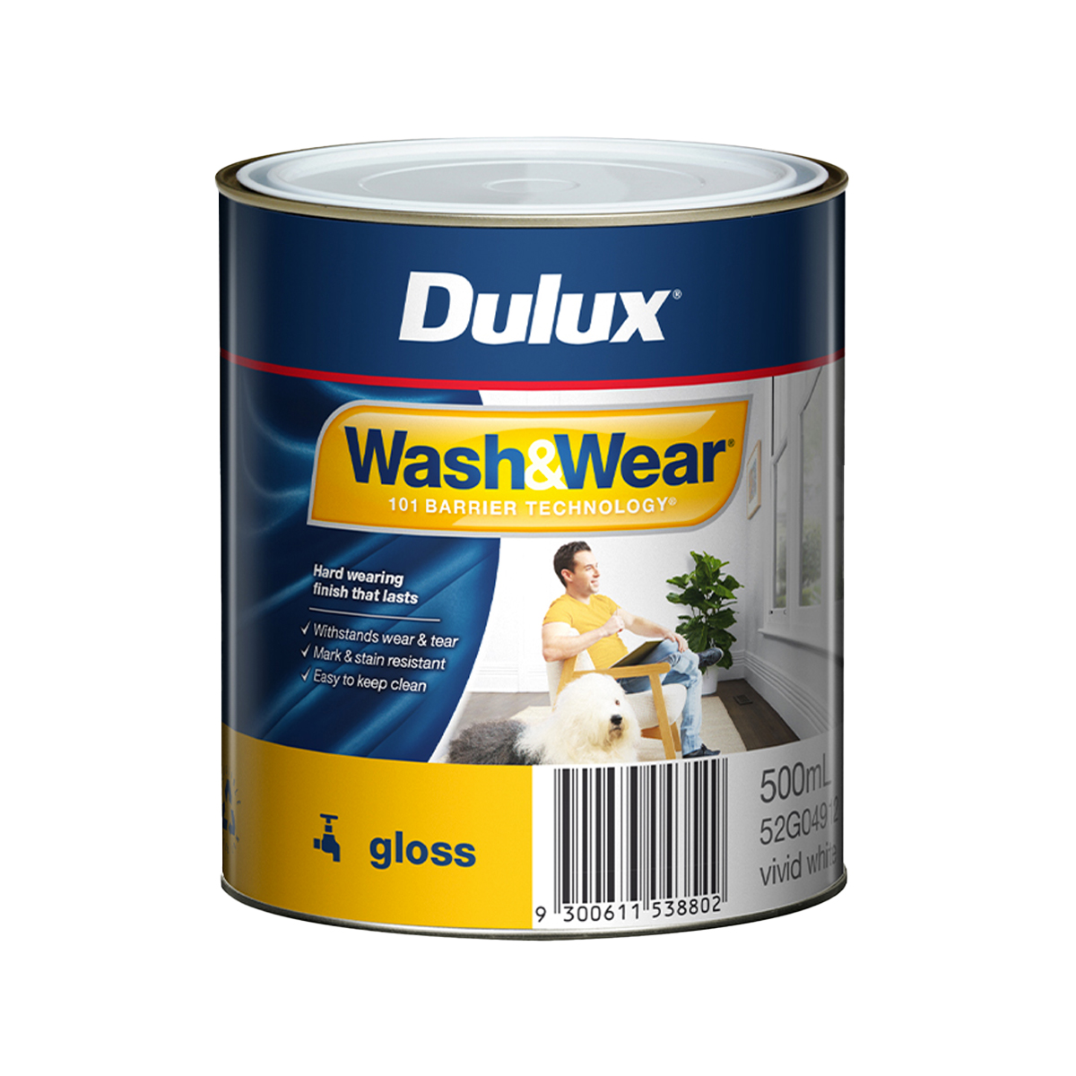 Dulux Wash&Wear Gloss Vivid White 500ml - Inspirations Paint Dulux Wash&Wear Gloss Vivid White 500ml - Inspirations Paint