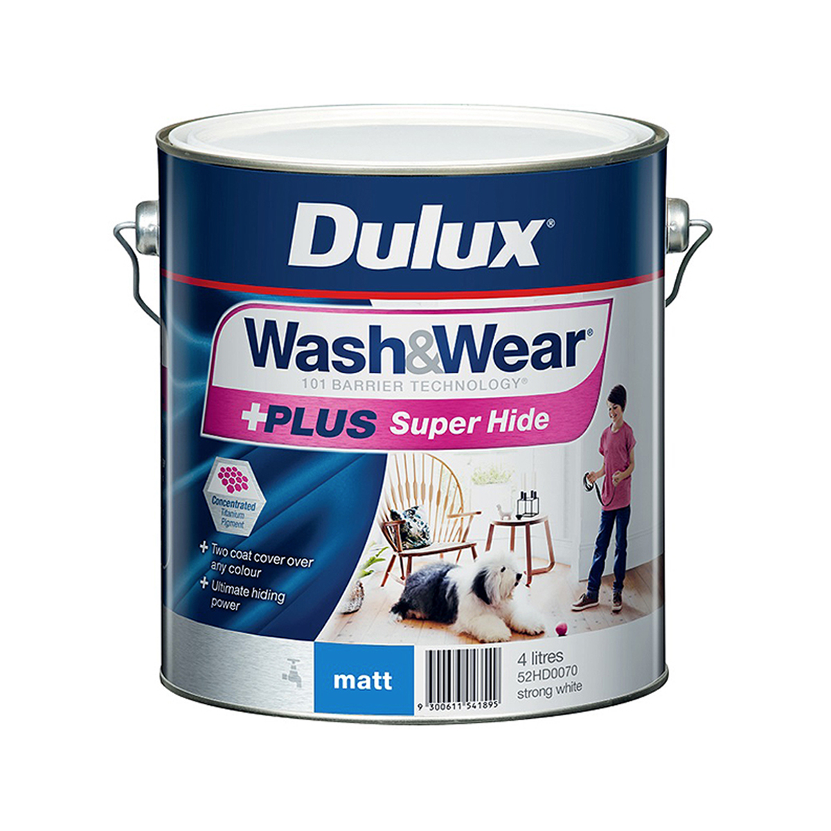 Dulux Wash&Wear +PLUS Super Hide Matt White 15L - Inspirations Paint