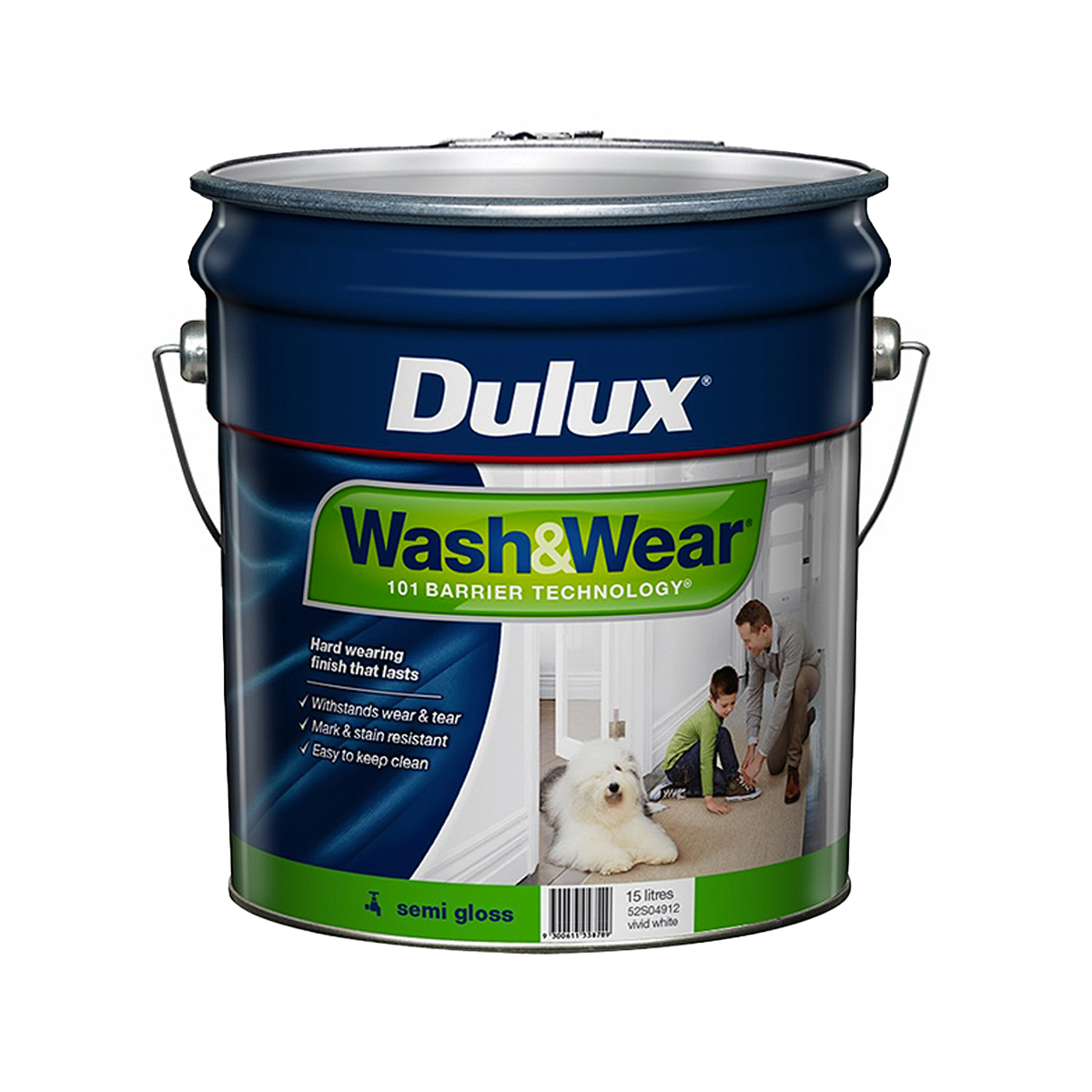 Dulux Wash&Wear Semi Gloss Vivid White 4L - Inspirations Paint Dulux Wash&Wear Semi Gloss Vivid White 4L - Inspirations Paint
