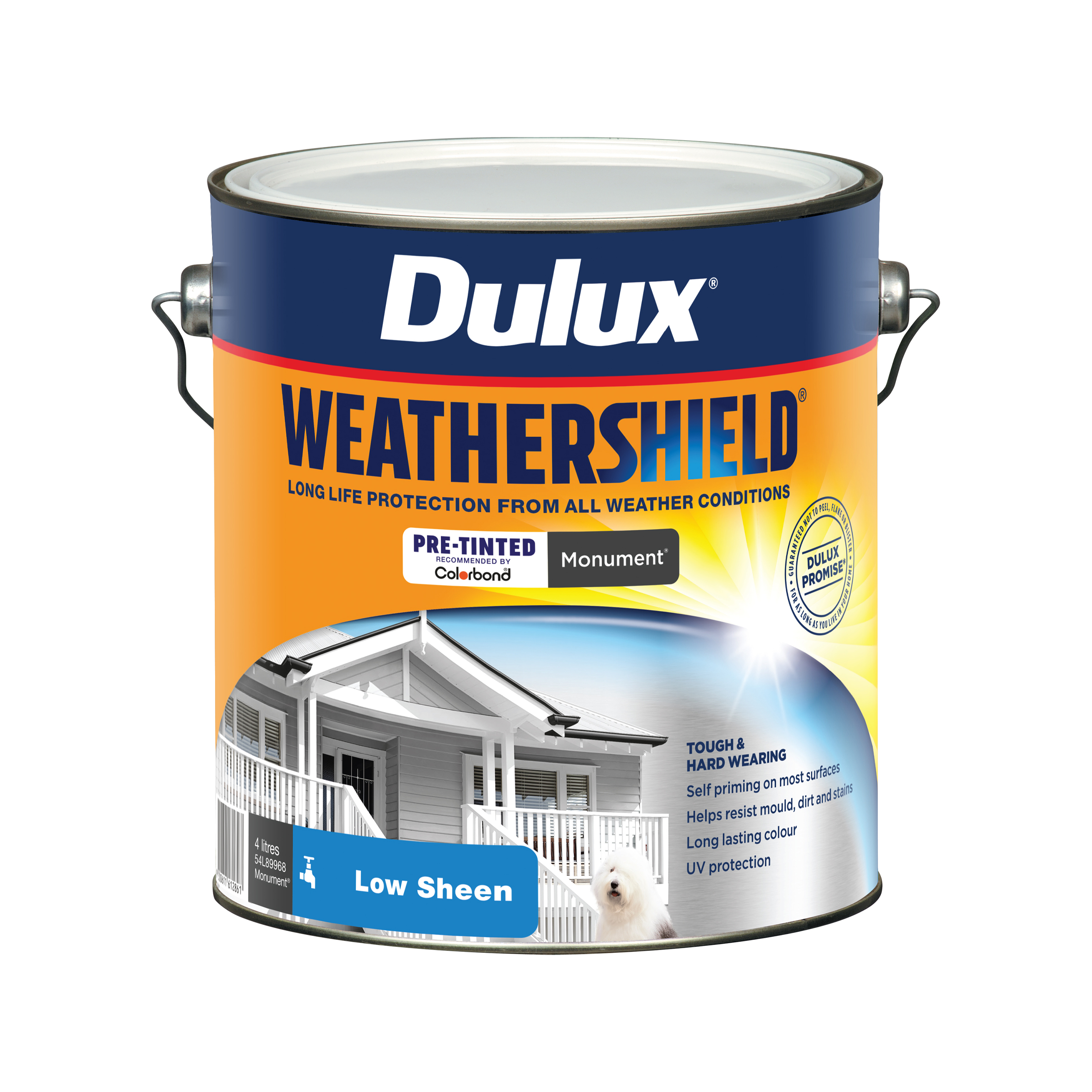 Dulux Weathershield Low Sheen Monument 4L - Inspirations Paint