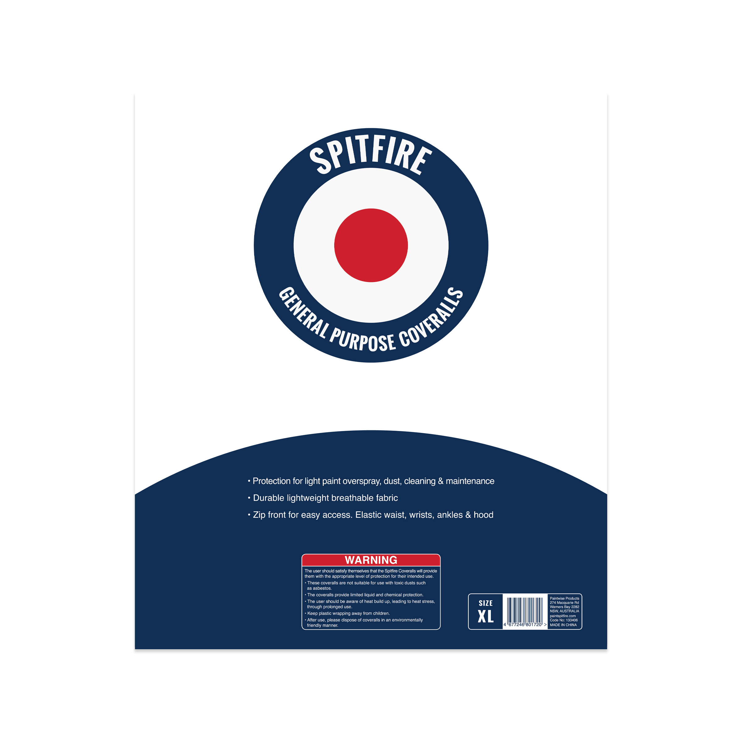 Spitfire General Purpose Coverall XLarge - Inspirations Paint