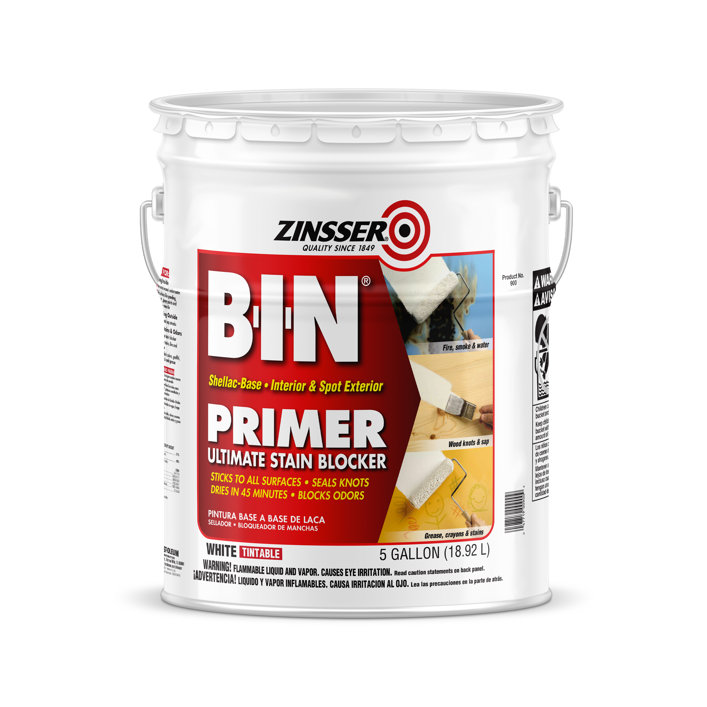 Zinsser B I N Shellac Based Primer Sealer Stain Killer 18 9l