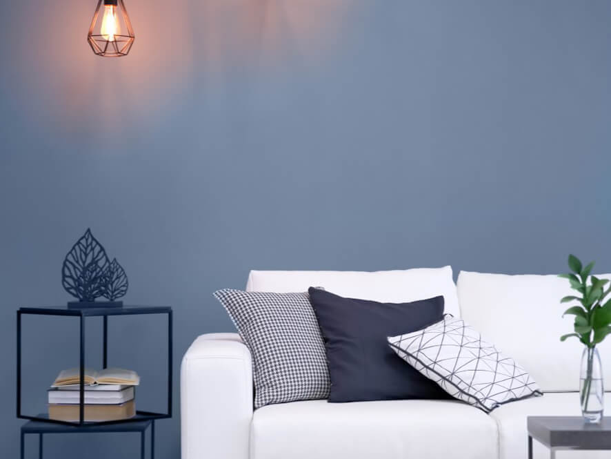 Modern blue lounge room project - Inspirations Paint